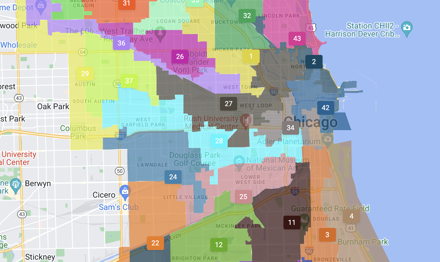 New ward map largely keeps West Side intact despite population shifts ...